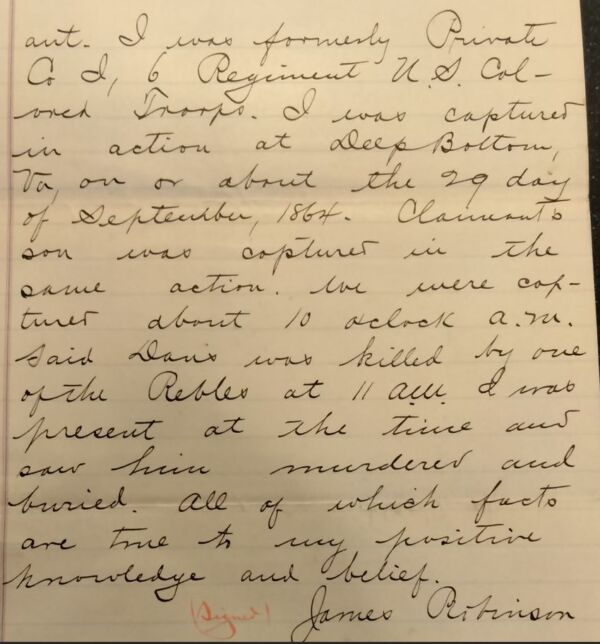 “I Saw Him Murdered:” Pvt. Benjamin Davis, Co. E, 6th United States ...